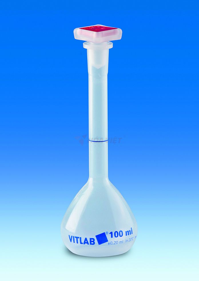 Bình định mức nhựa PP Vitlab 250ml class B - Hóa Việt - Nhà phân phối thiết bị thí nghiệm hàng đầu